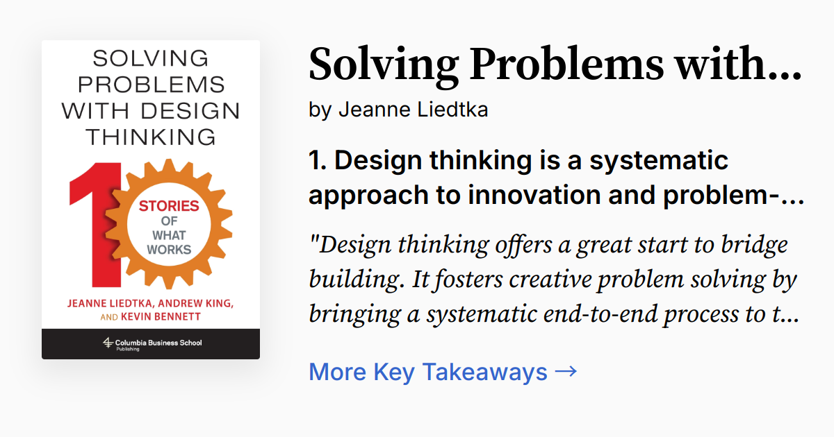 Solving Problems with Design Thinking | Summary, Quotes, FAQ, Audio Solving Problems with Design Thinking | Summary, Quotes, FAQ, Audio