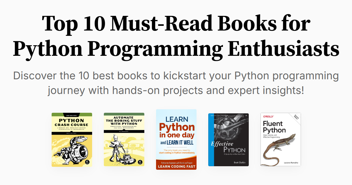 Top 10 Must-Read Books for Python Programming Enthusiasts | Summary & Audio
