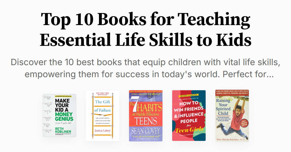 Top 10 Books for Teaching Essential Life Skills to Kids | Summary & Audio